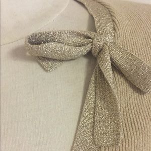 Moschino | Sweaters | Moschino Metallic Gold Cardigan With A Bow | Poshmark
